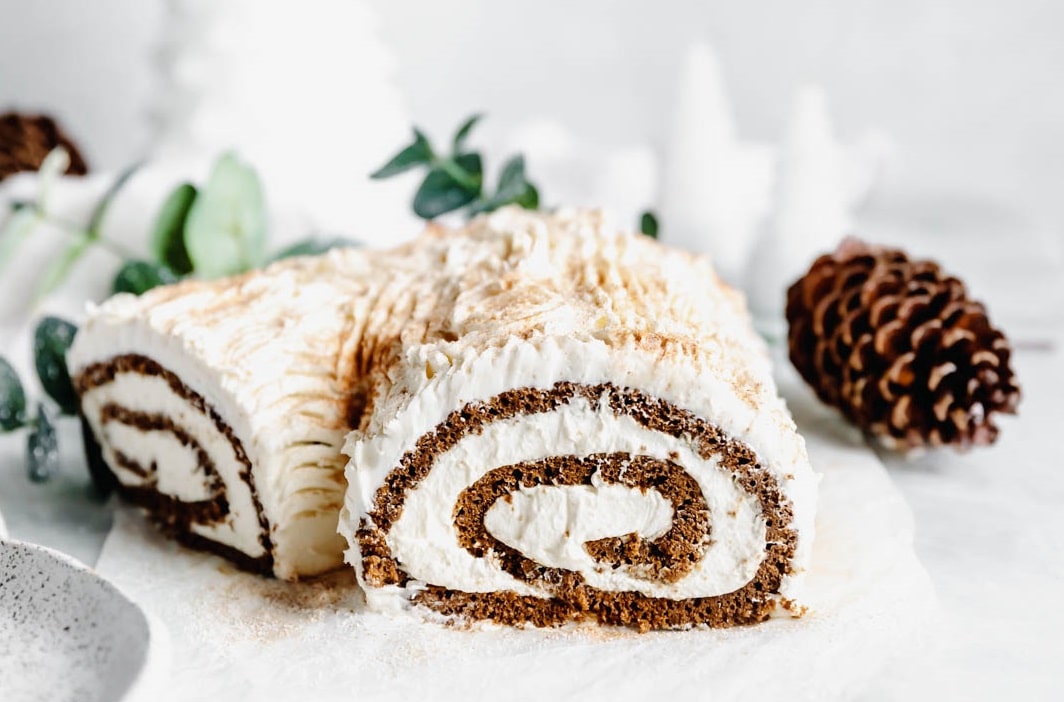 White Chocolate Gingerbread Yule Log - Rodelle Kitchen